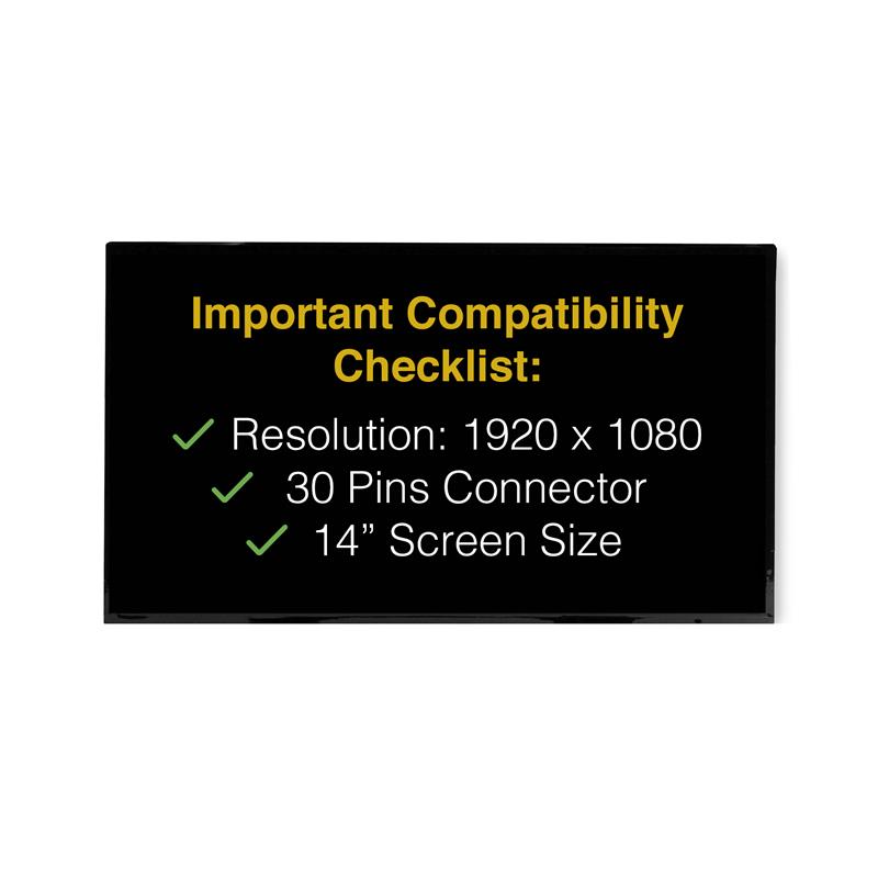 Dell LATITUDE 14 7410 30 Pins FHD Screen Replacement LCD Display With ...